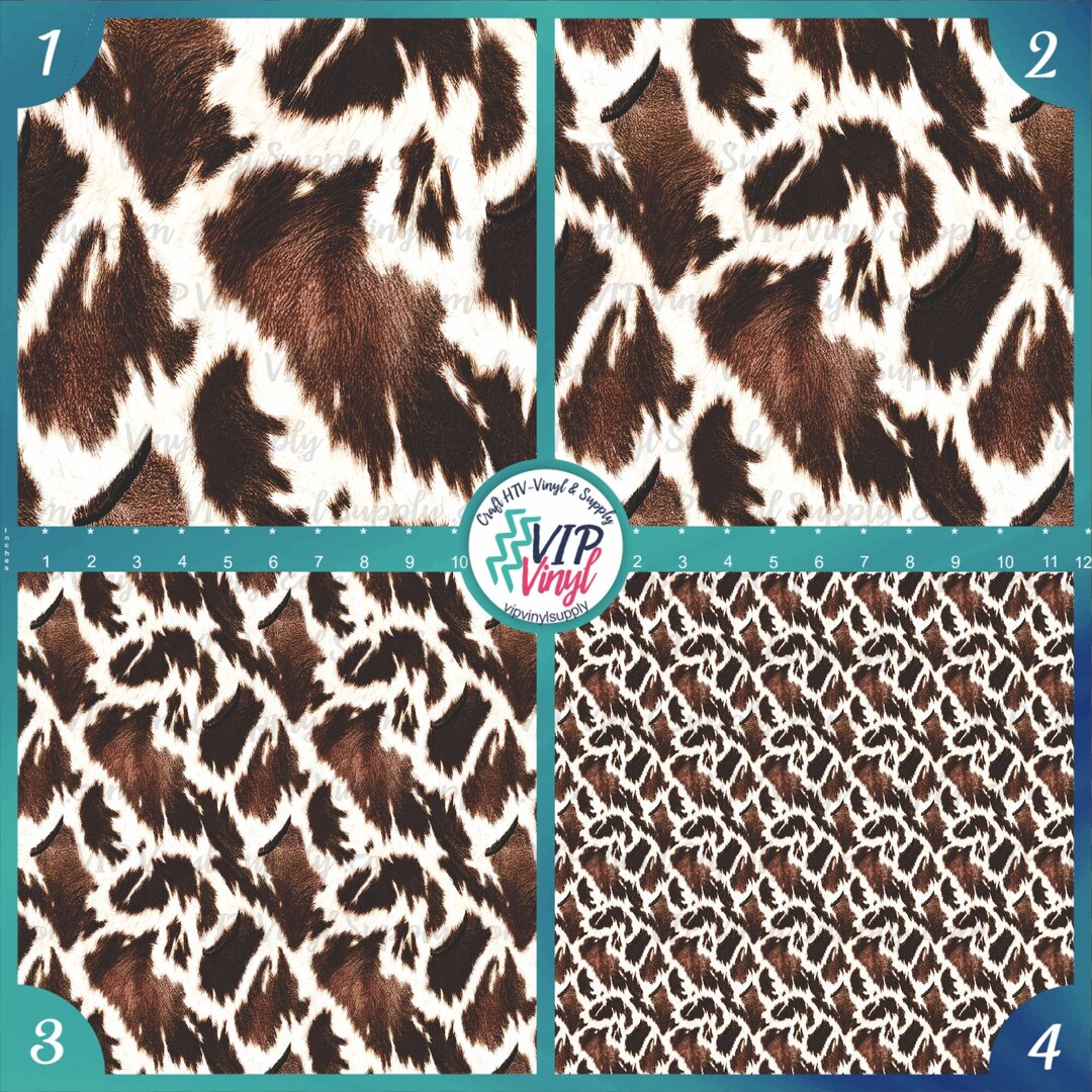 Cowhide Patterned Craft Vinyl, Heat Transfer Vinyl, Adhesive Vinyl, HTV ...