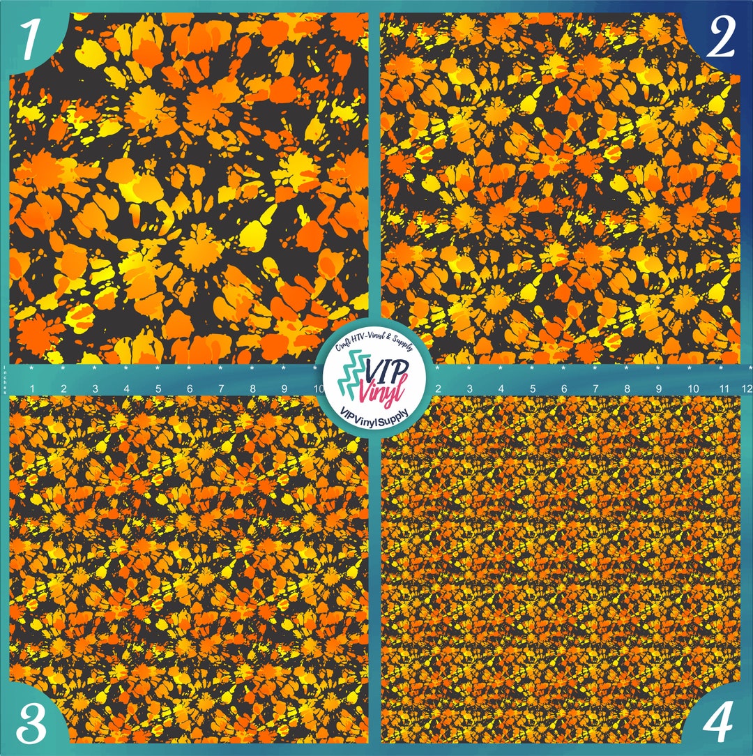 Orange & Black Abstract Pattern HTV Vinyl Heat Transfer Vinyl or ...