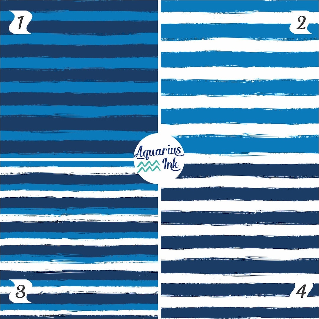 Striped HTV Vinyl, Navy White & Light Blue Patterned Vinyl Sheets, Heat ...