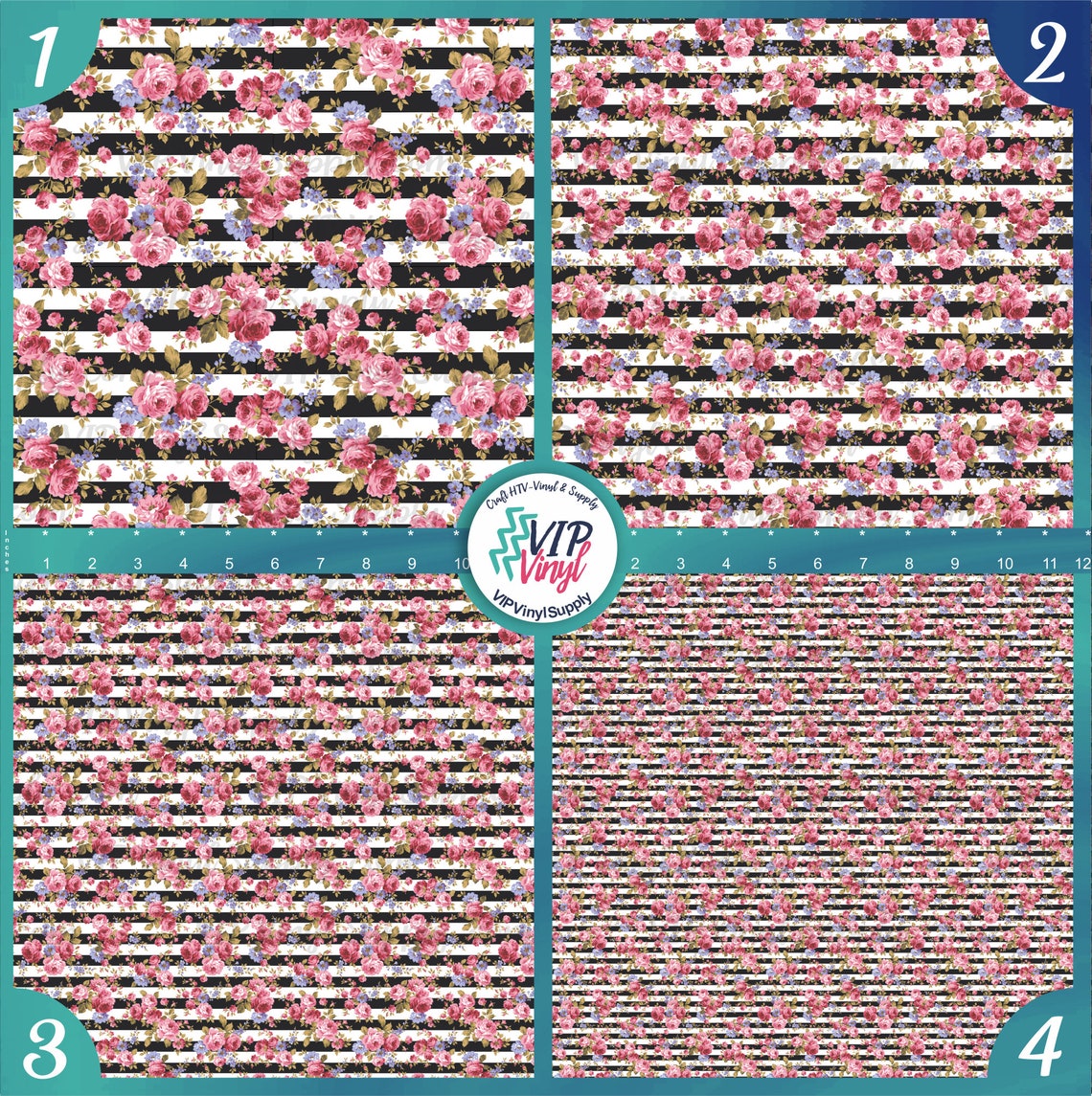 Floral HTV Vinyl Flower Pattern Vinyl Sheet Heat Transfer - Etsy