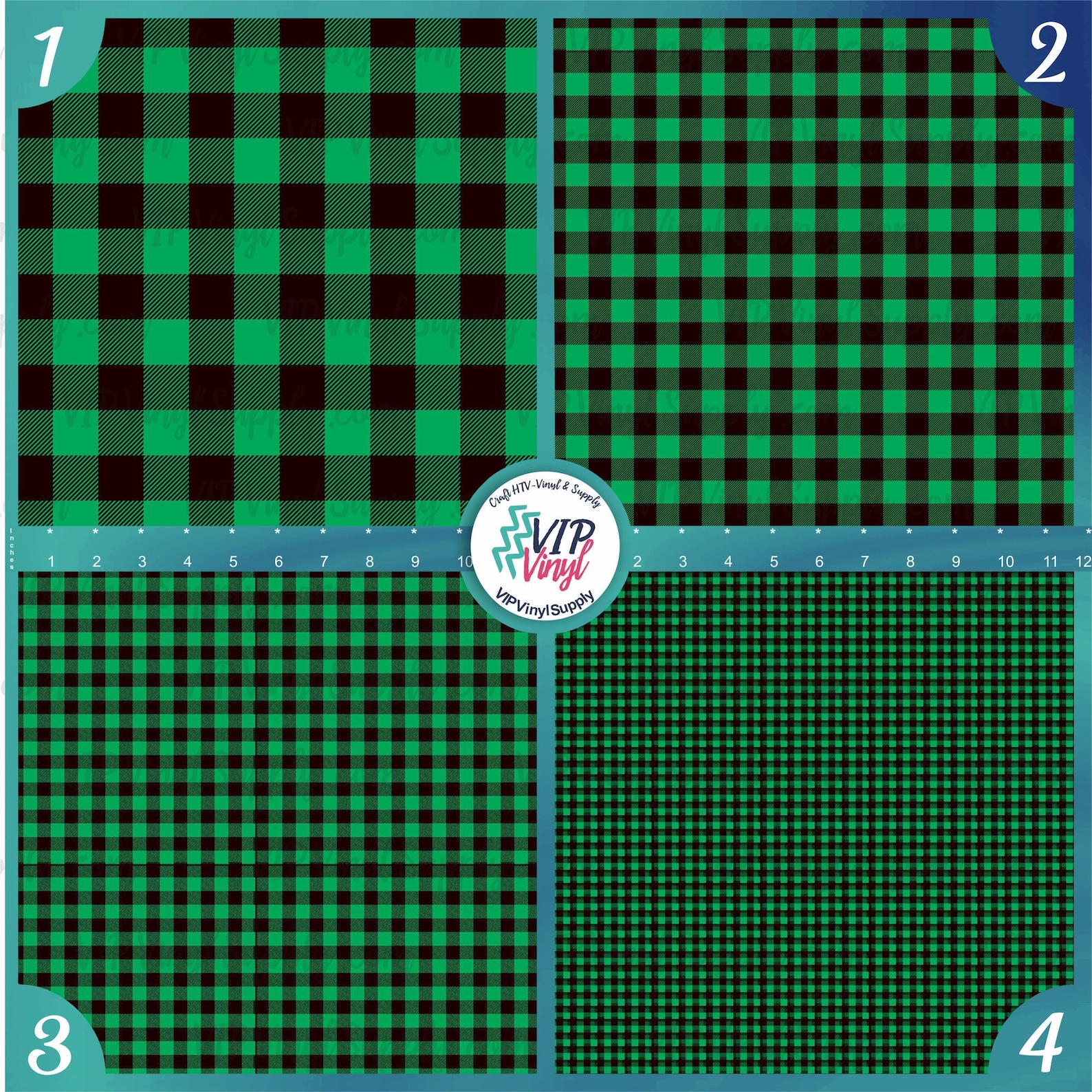 Green Buffalo Plaid Vinyl Patterned Vinyl Sheets Printed - Etsy