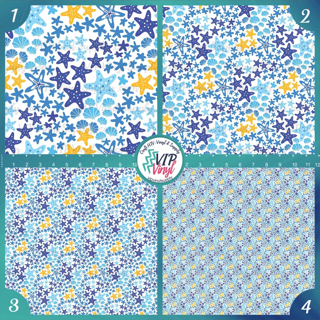 Blue Starfish Heat Transfer Vinyl or Oracal Outdoor Vinyl Sheets, HTV ...