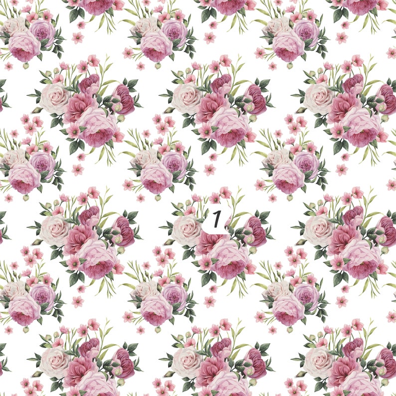 Printed Vinyl Floral HTV Vinyl Rose Pattern Vinyl Sheet Heat | Etsy