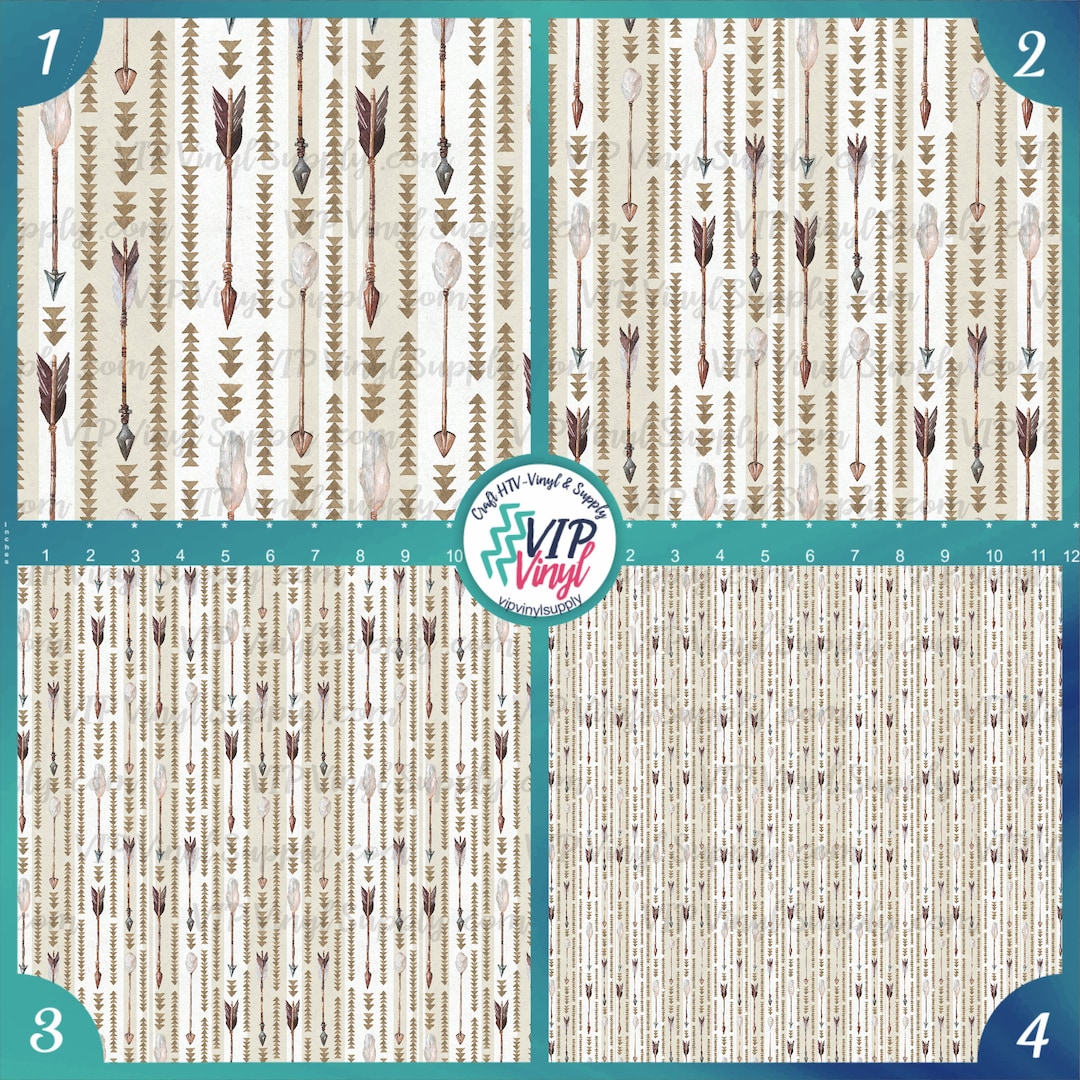 Arrow Pattern Vinyl, Western Boho Print Craft Vinyl Sheets, Outdoor ...
