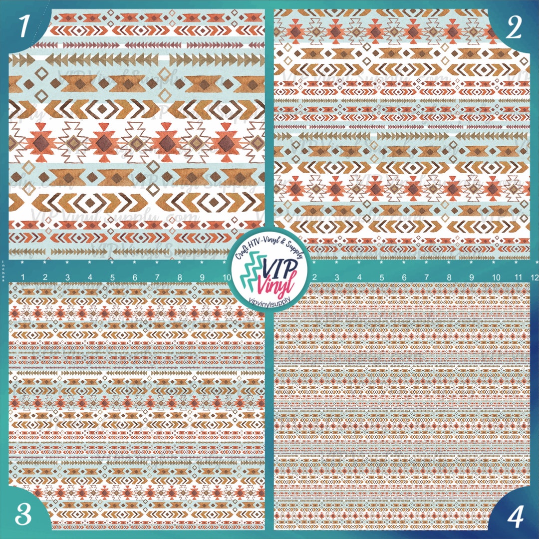 Aztec Heat Transfer Vinyl, Pattern HTV Vinyl or Adhesive Vinyl, Printed ...