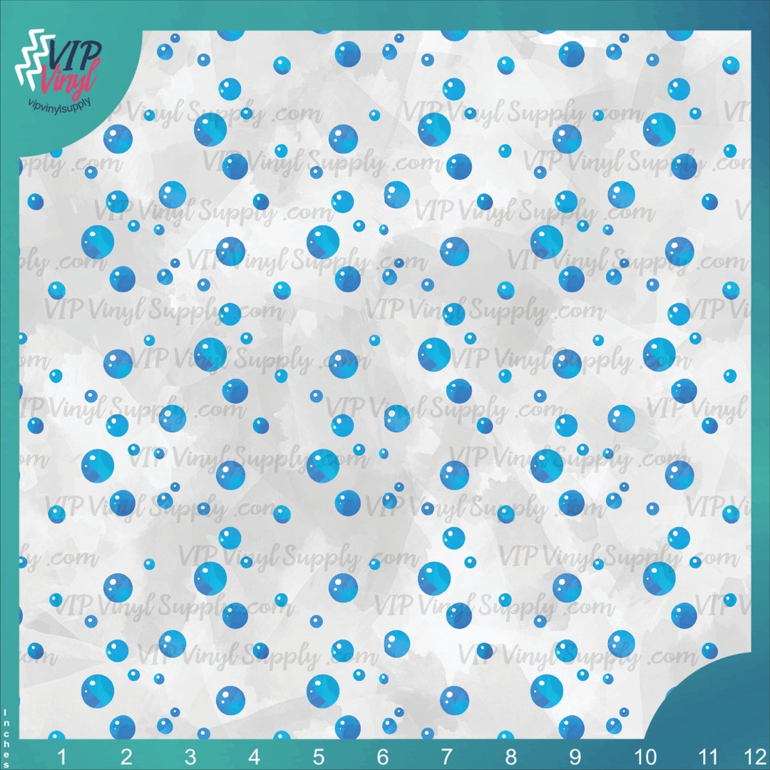 Vinyl Sheets, Blue Watercolor Bubble Pattern HTV Vinyl Sheets, Oracal ...