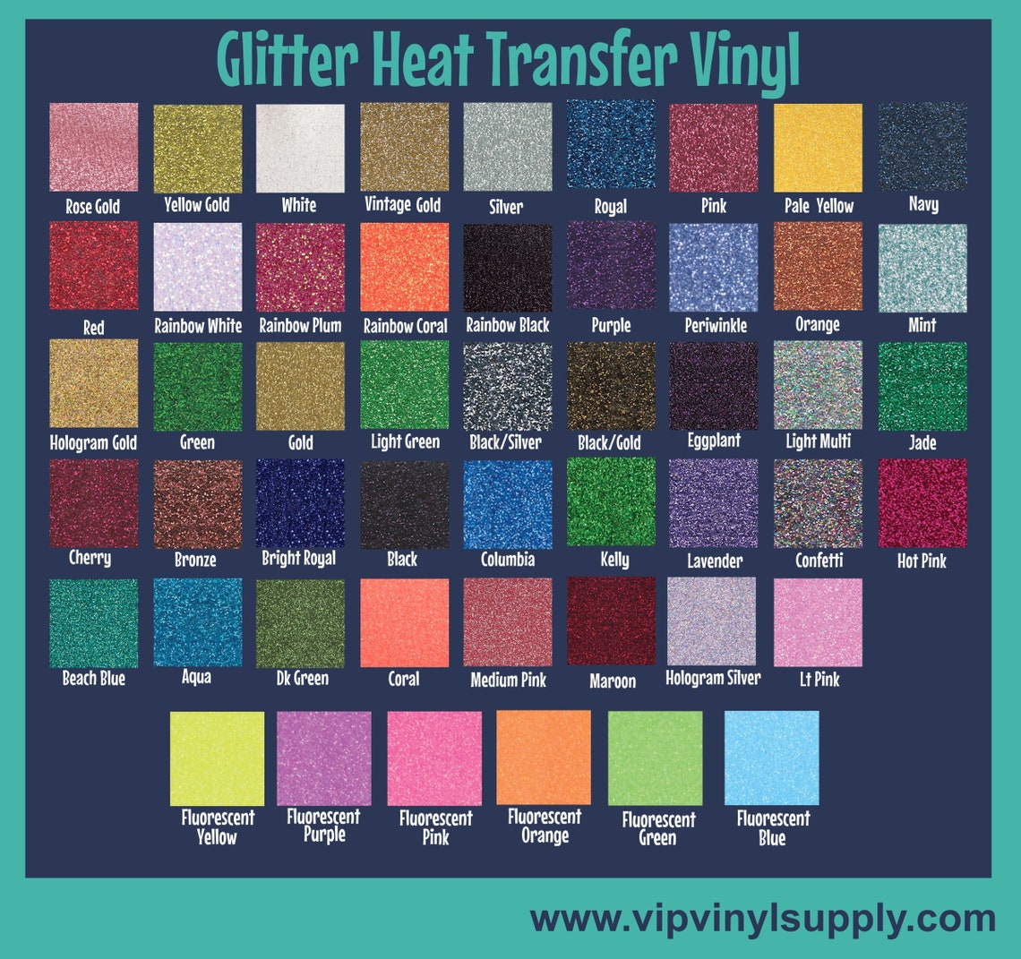 Glitter HTV Vinyl Glitter Heat Transfer Vinyl by the Sheet - Etsy