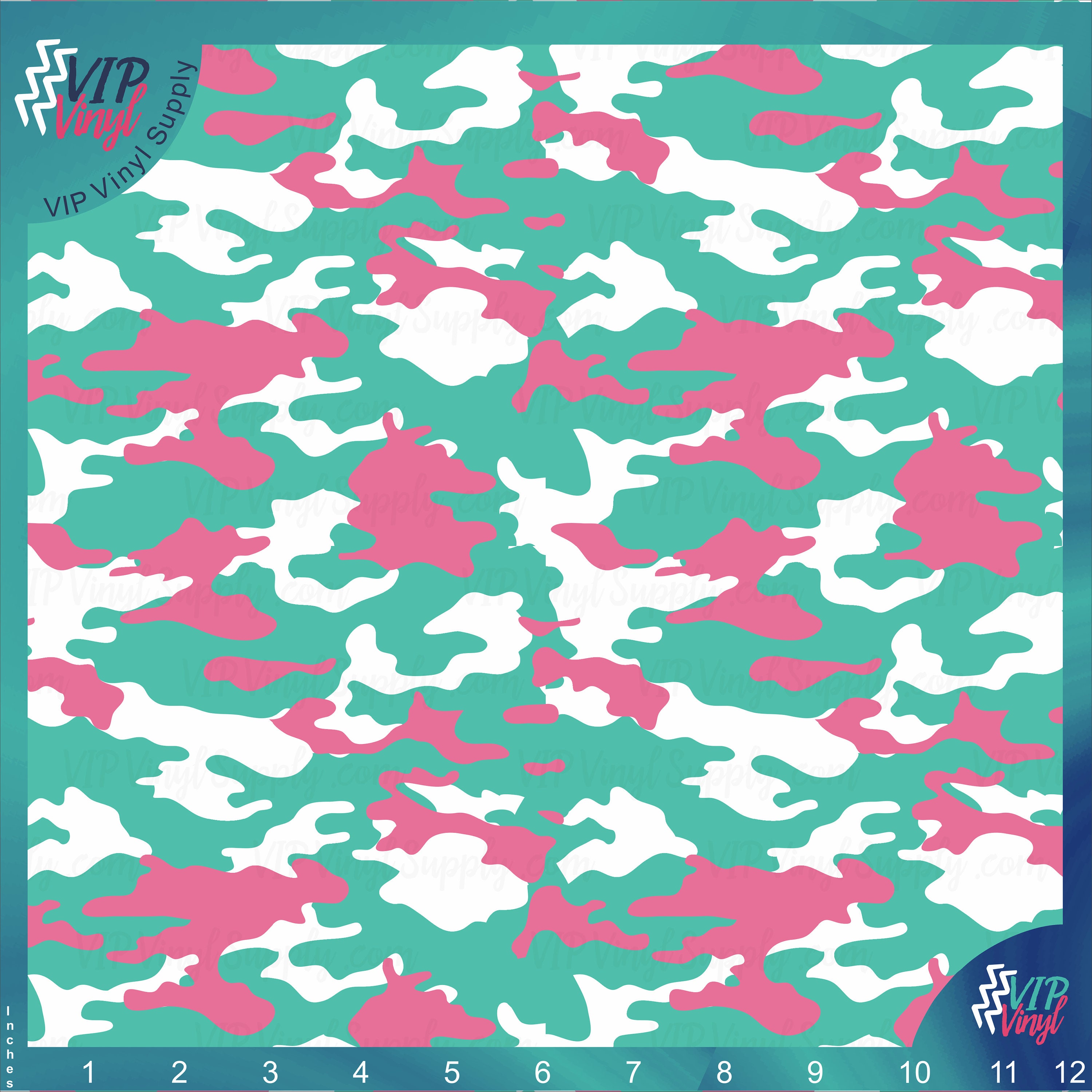 Spring Camo Patterned HTV Vinyl Pink Teal & White Camo - Etsy