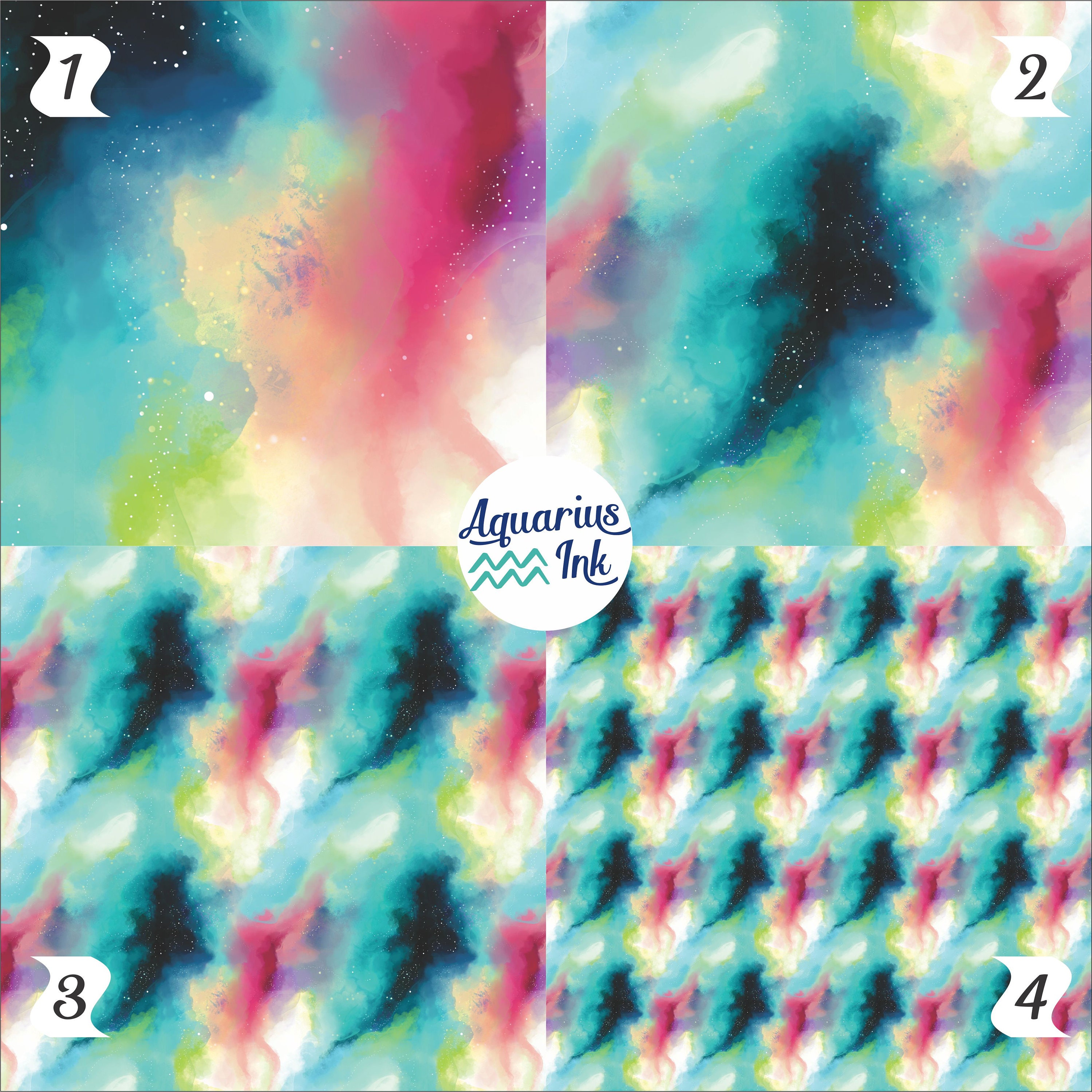 Paper, Party & Kids HTV Watercolor Galaxy 2 Pattern Heat Transfer Vinyl ...