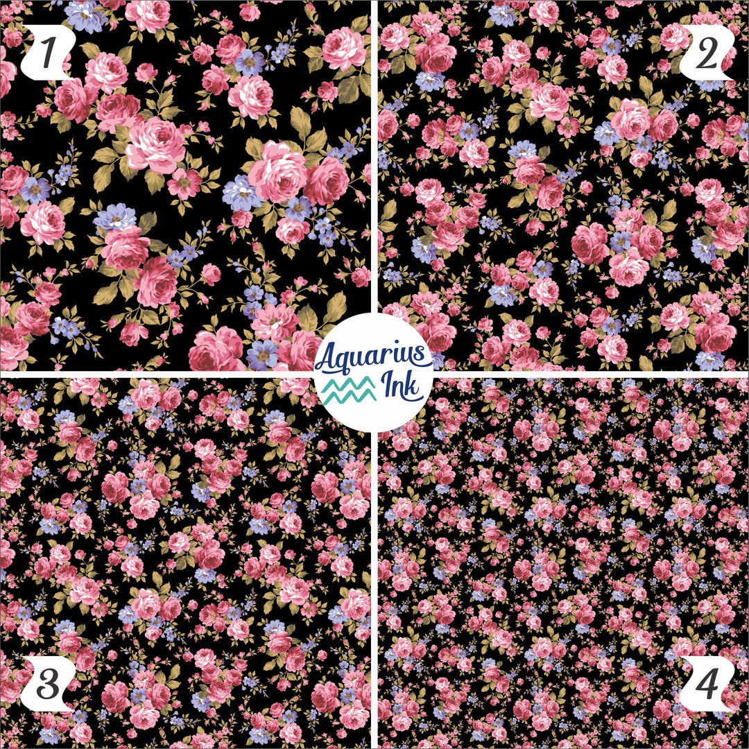 Floral HTV Vinyl, Rose Pattern Vinyl Heat Tranfer Vinyl or Outdoor ...