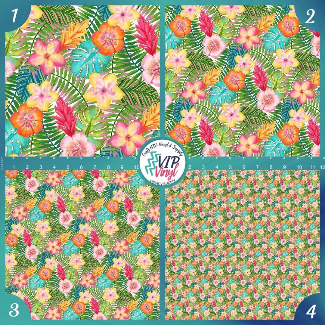 Tropical HTV Vinyl, Tropical Pattern Vinyl Sheets, Heat Transfer Vinyl ...