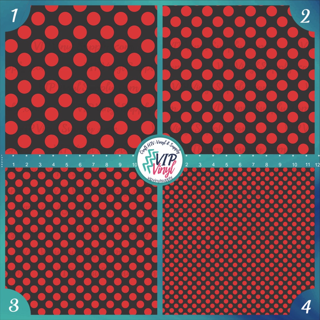 Polka Dots HTV Vinyl Sheet, Outdoor Adhesive Vinyl or Heat Transfer ...