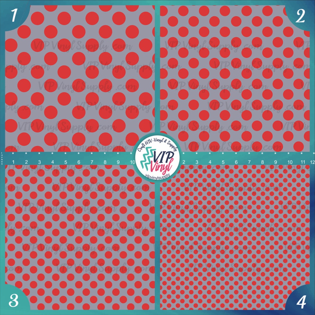 Polka Dots Craft Vinyl Sheet, HTV Vinyl, or Outdoor Adhesive Vinyl, Red ...