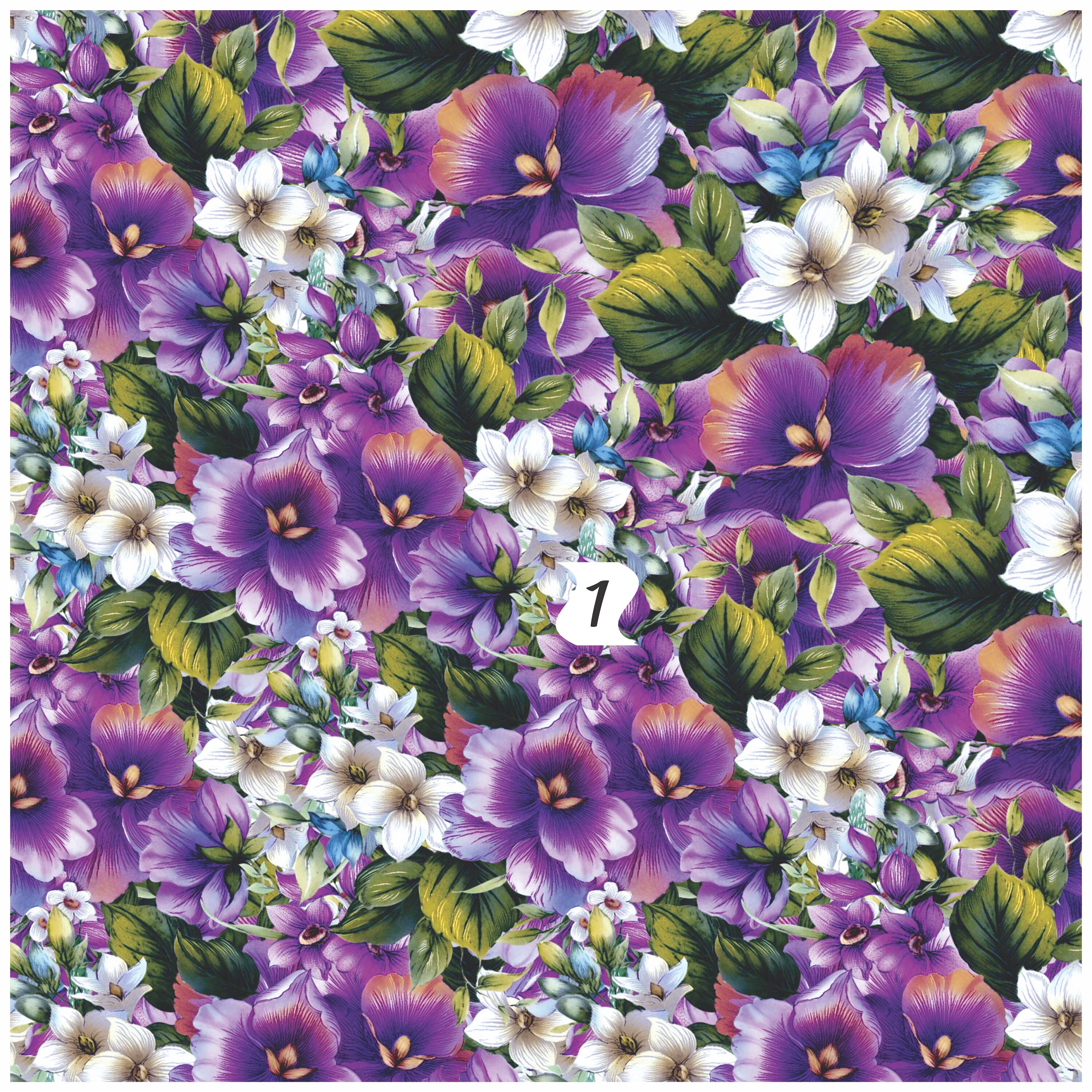 Purple Floral HTV Vinyl Flower Patterned Vinyl Sheets Heat | Etsy