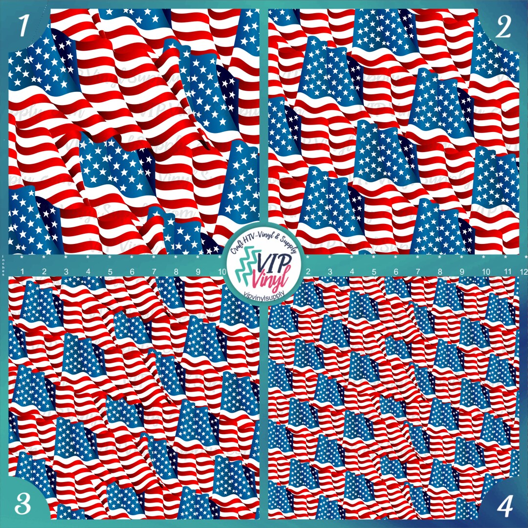 Patriotic Vinyl, 4th of July American Flag Patterned Vinyl Sheets Red ...