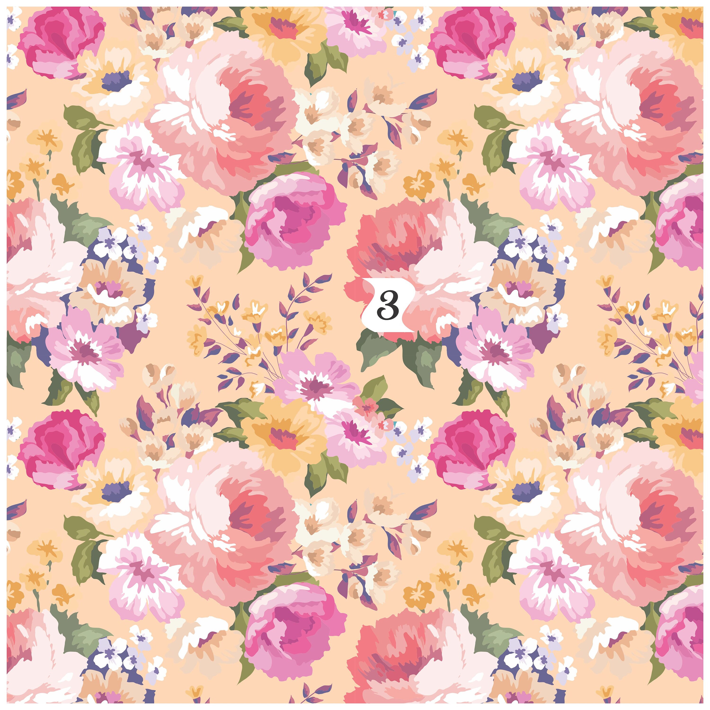 Floral HTV Vinyl Country Rose Flower Pattern on Cream Vinyl - Etsy