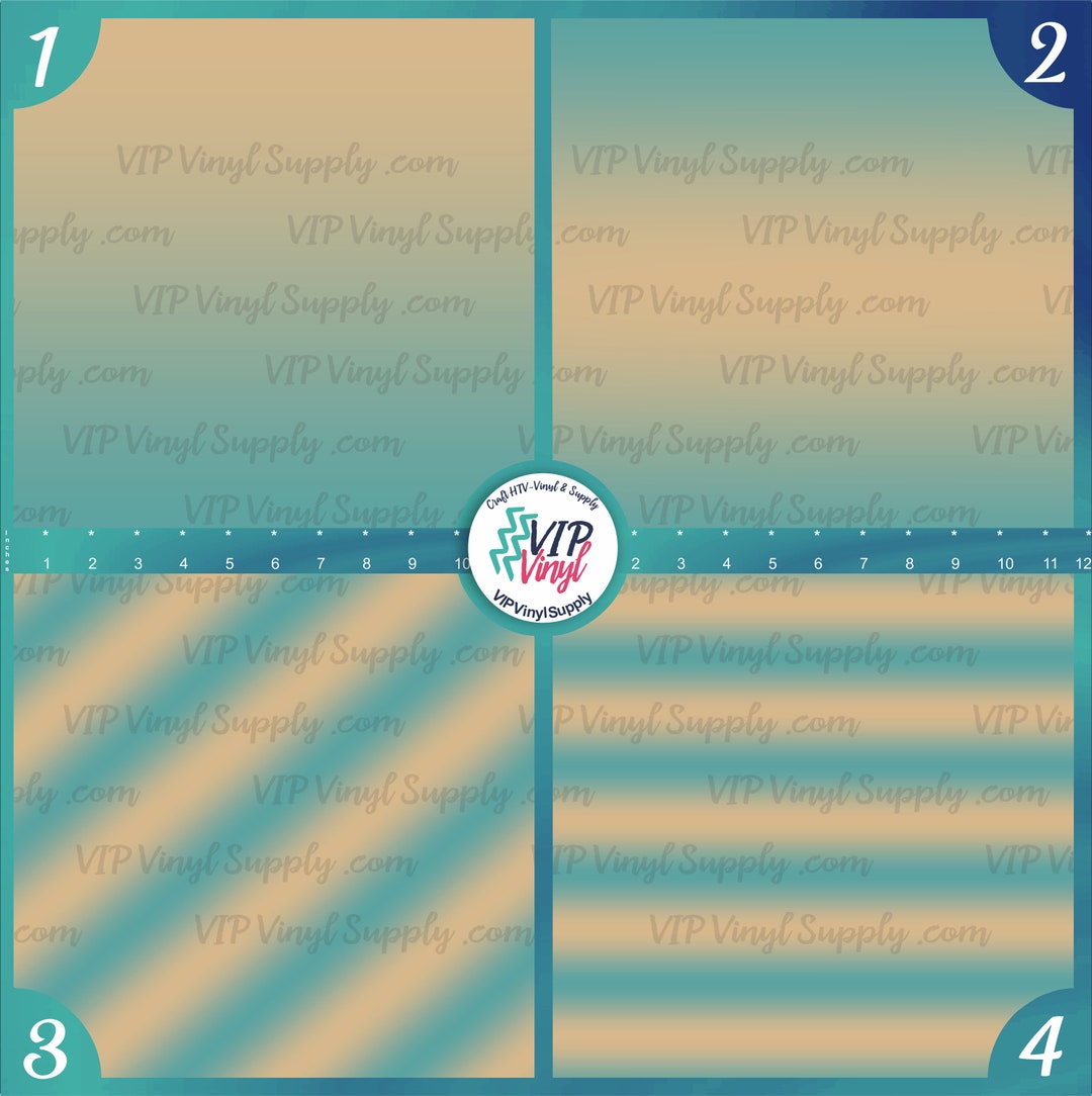 Tan & Turquoise Ombre Pattern HTV Vinyl Heat Transfer Vinyl or Outdoor ...