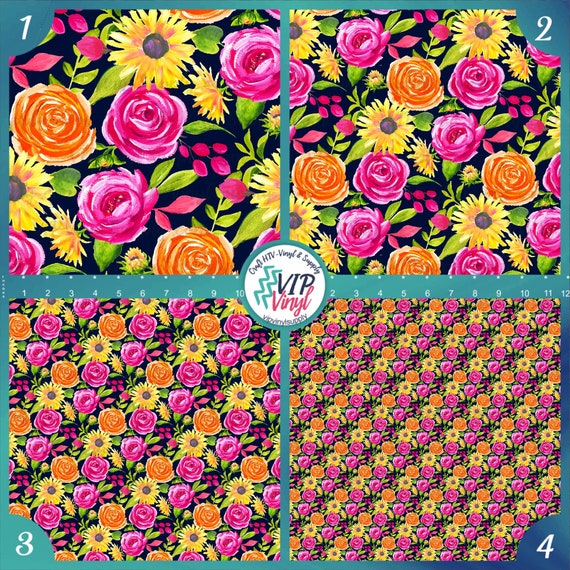Floral Boho Patterned Craft Vinyl Sheet Heat Transfer Vinyl | Etsy