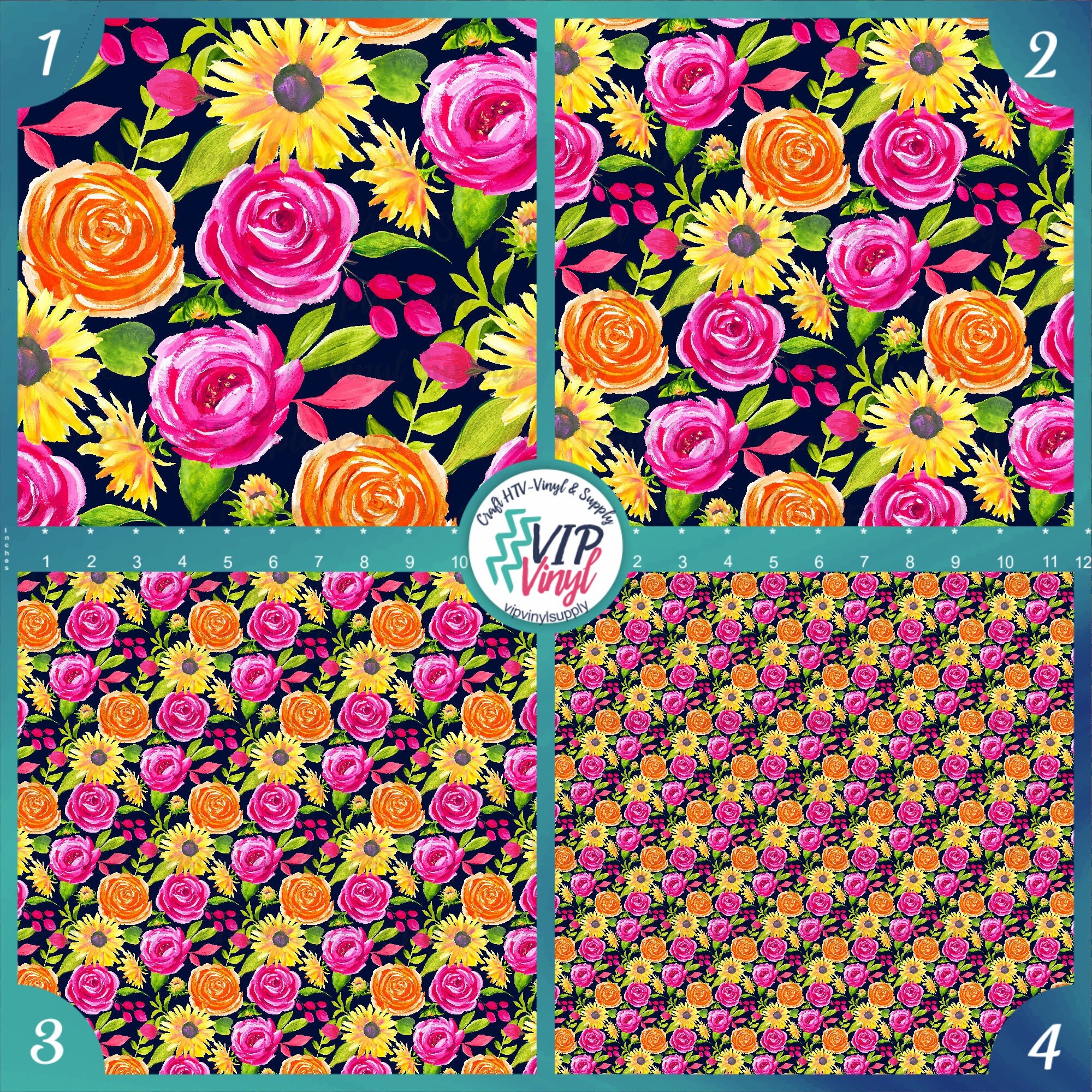 Floral Boho Patterned Craft Vinyl Sheet Heat Transfer Vinyl - Etsy
