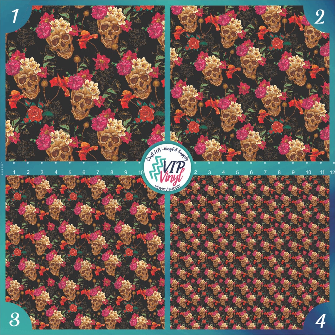 Skull HTV Vinyl Outdoor Adhesive Vinyl or Heat Transfer Vinyl Skull HTV ...