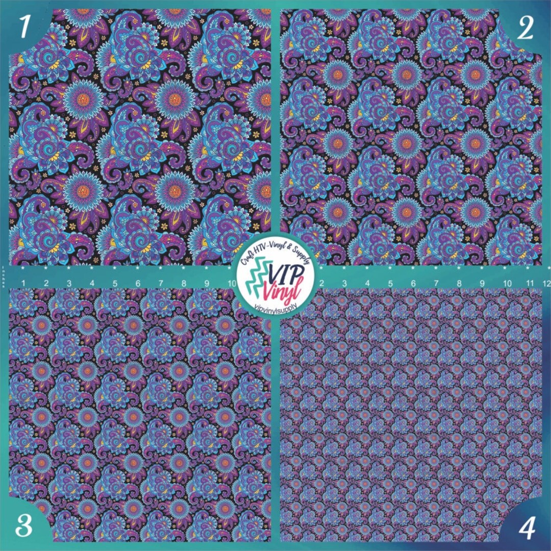 Purple Paisley Vinyl, Heat Transfer Vinyl or Outdoor Adhesive Vinyl HTV ...