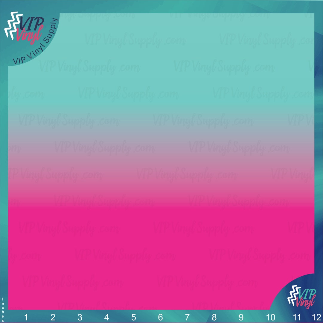 Aqua & Pink Ombre Pattern HTV Vinyl Heat Transfer Vinyl or Outdoor ...