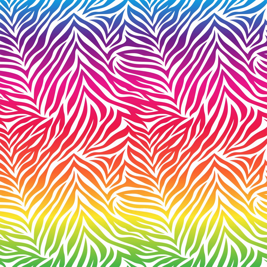 Zebra HTV Vinyl Rainbow Ombre Pattern Vinyl Sheets Heat - Etsy