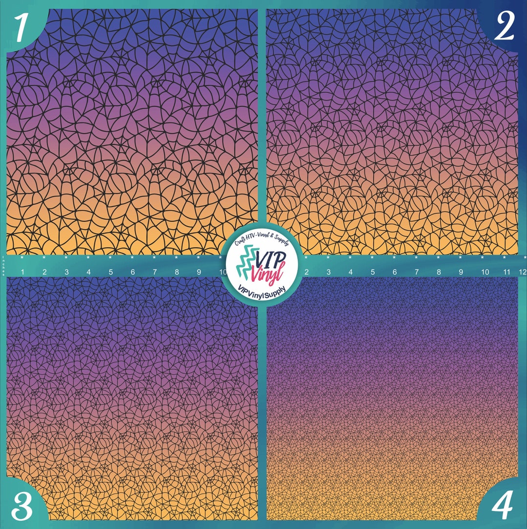 Halloween Ombre HTV Vinyl, Spiderweb Pattern Vinyl, Heat Transfer Vinyl ...