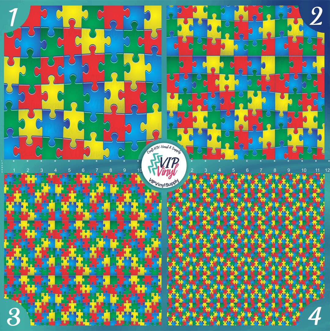 Puzzle Patterned Craft Vinyl Sheet, Heat Transfer Vinyl, Adhesive Vinyl ...