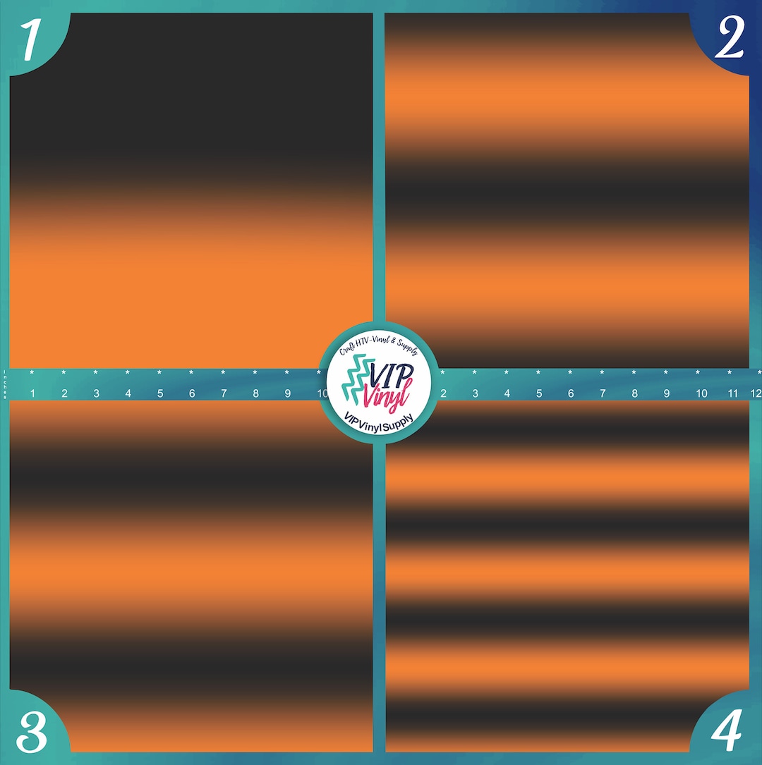 Black & Orange Ombre HTV Vinyl, Heat Transfer Vinyl or Outdoor Adhesive ...
