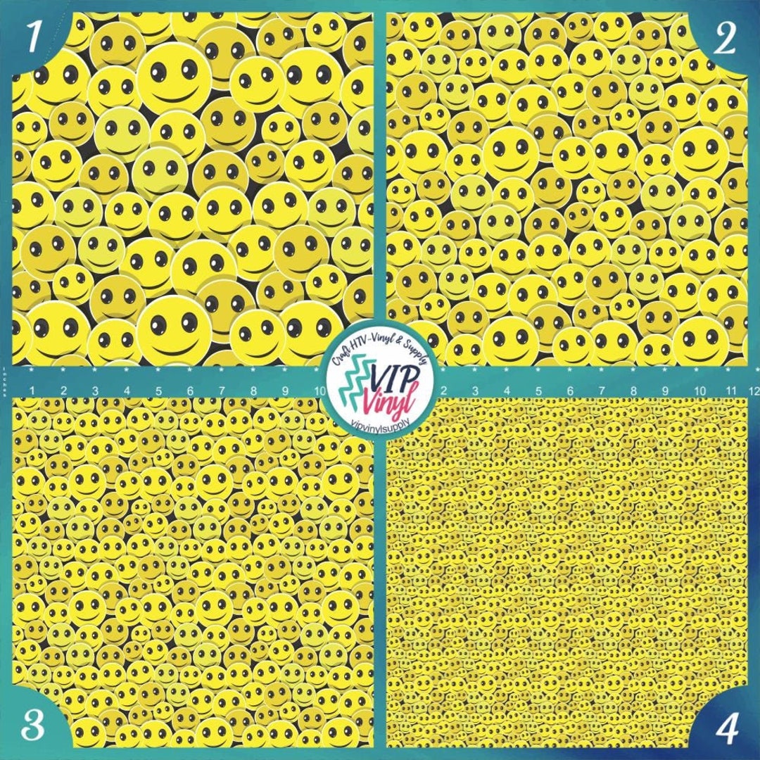 Happy Face HTV Vinyl , Heat Transfer Vinyl or Outdoor Adhesive Vinyl ...