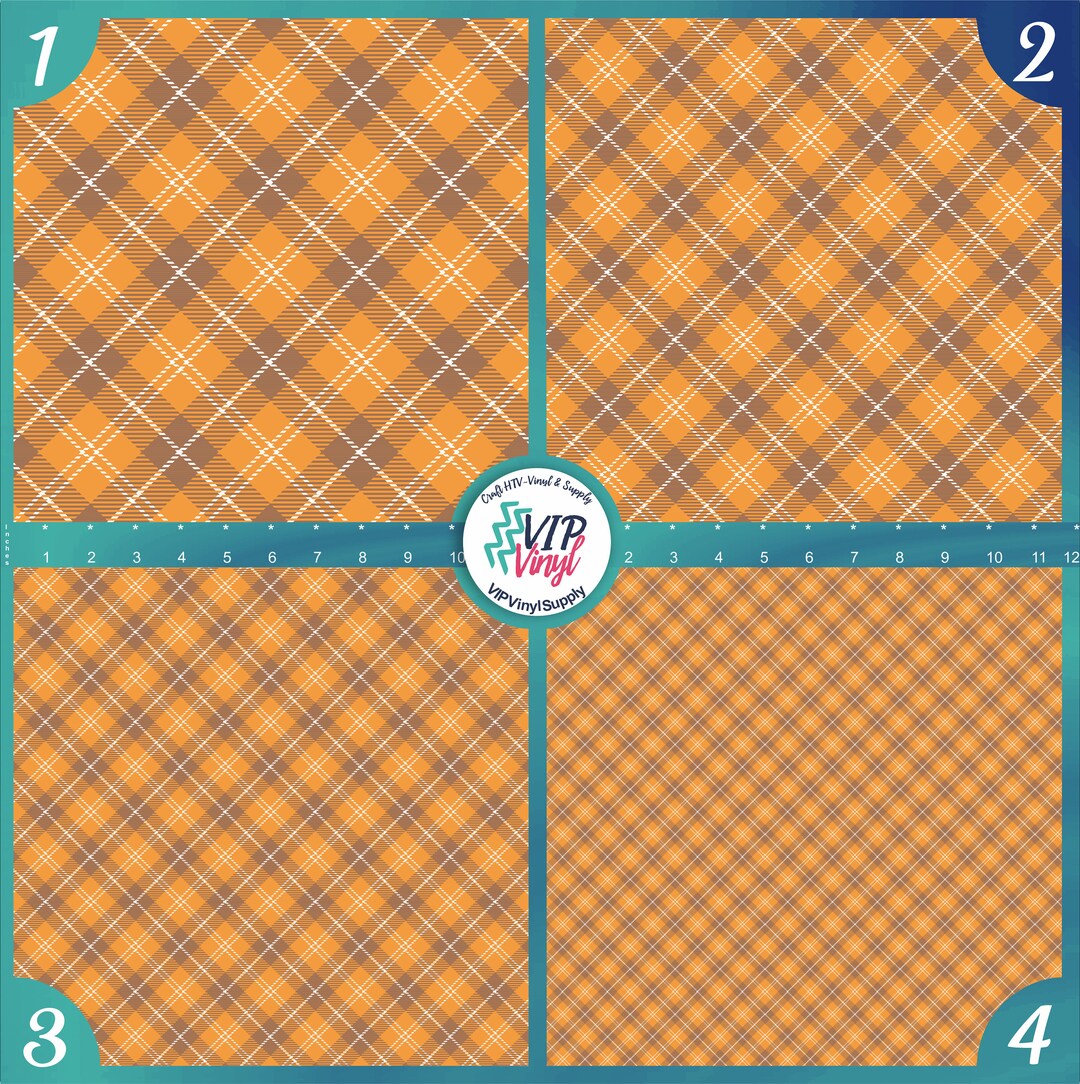 Fall Plaid HTV Vinyl, Pattern Vinyl Sheet, Heat Transfer Vinyl or ...
