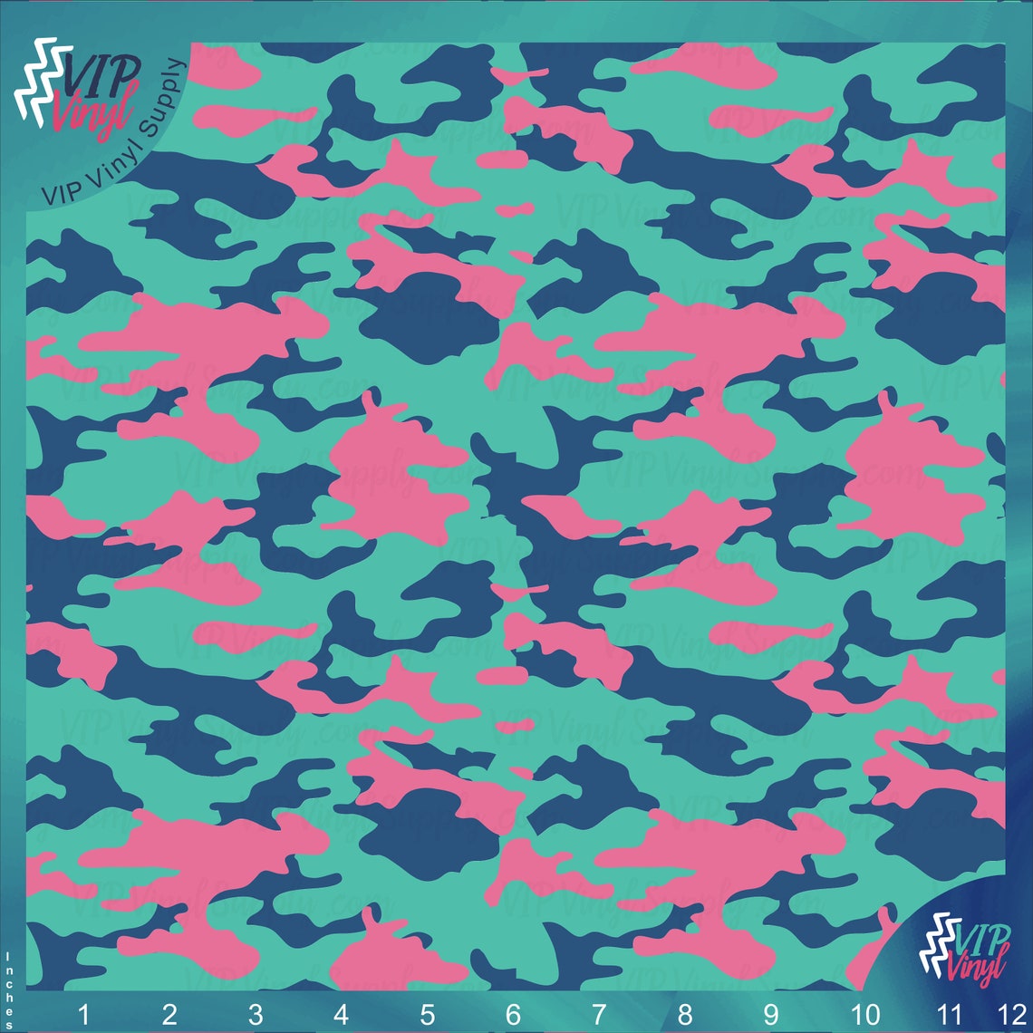 Camo HTV Vinyl Blue Pink & Teal Camo Printed Heat Transfer - Etsy
