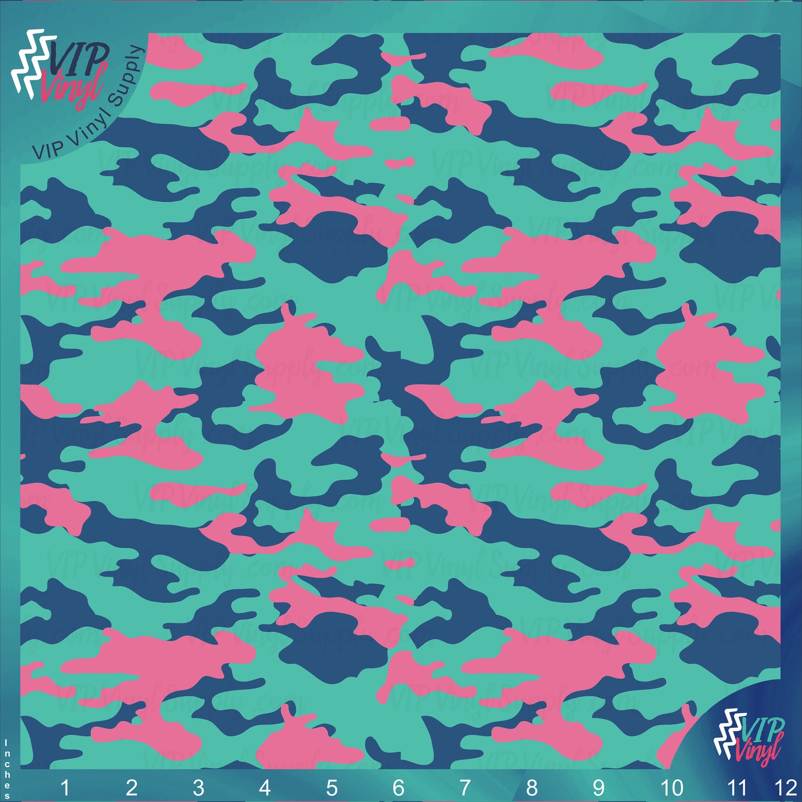 Camo HTV Vinyl, Blue Pink & Teal Camo Printed Heat Transfer Vinyl or ...