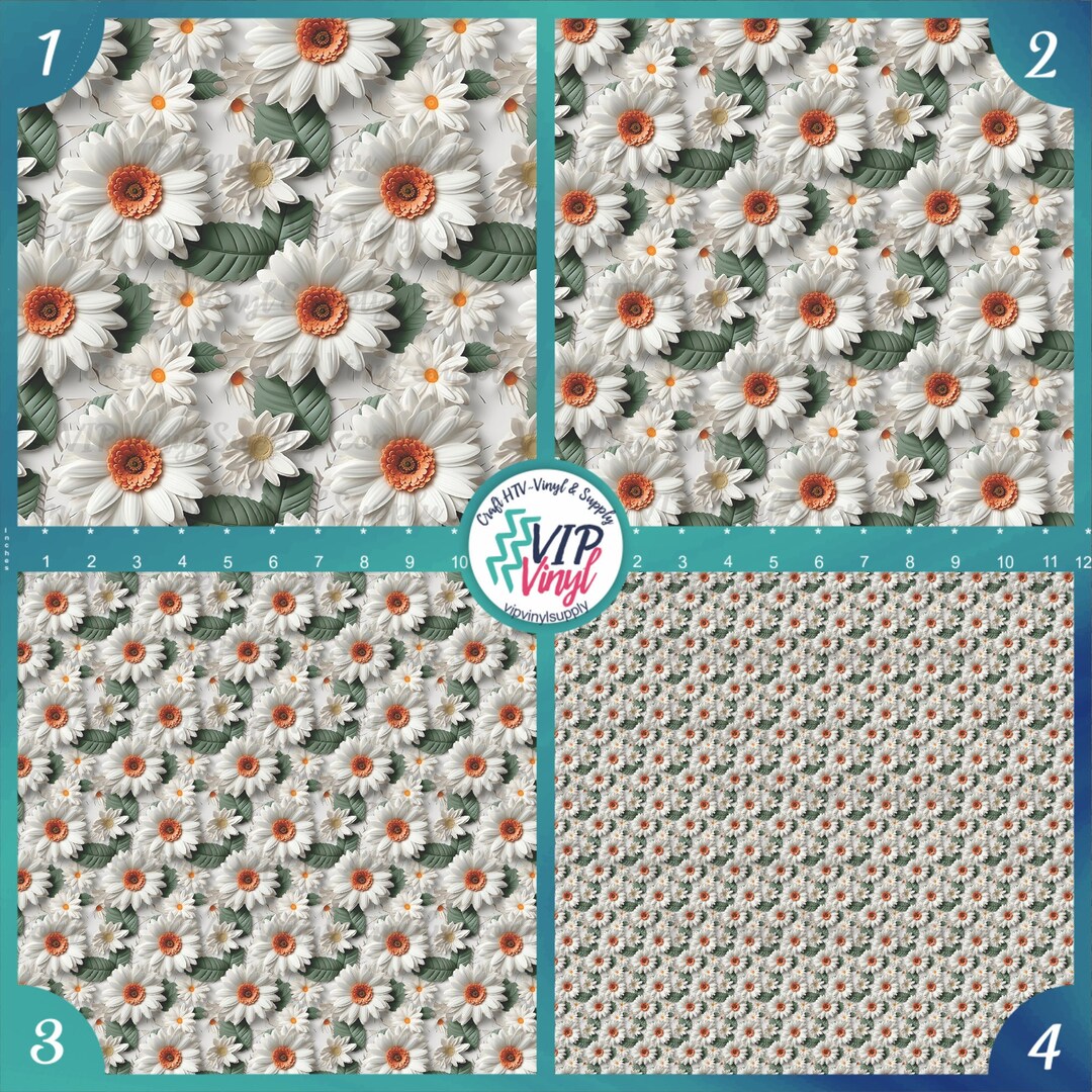 Floral HTV Vinyl 3D Pattern Vinyl Sheets Craft Vinyl - Etsy