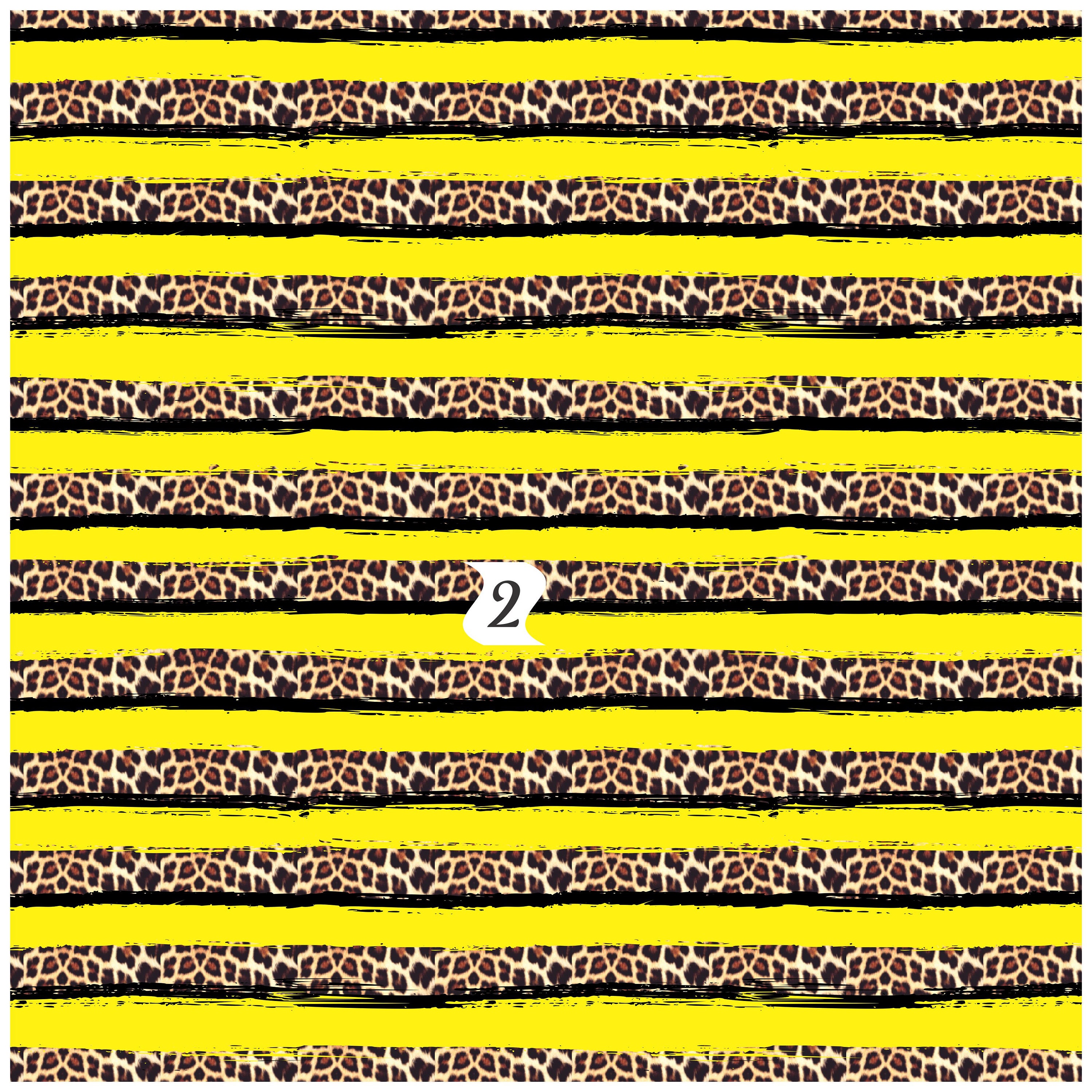 Pattern HTV Vinyl Distressed Stripes Leopard Yellow & Black | Etsy