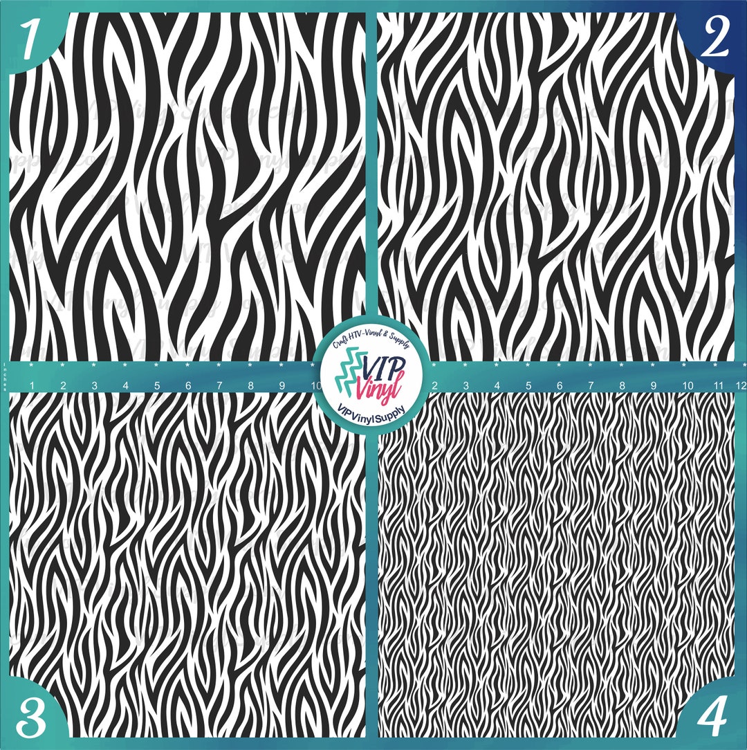 Zebra Print Vinyl , HTV or Adhesive Animal Pattern Craft Vinyl Sheets ...