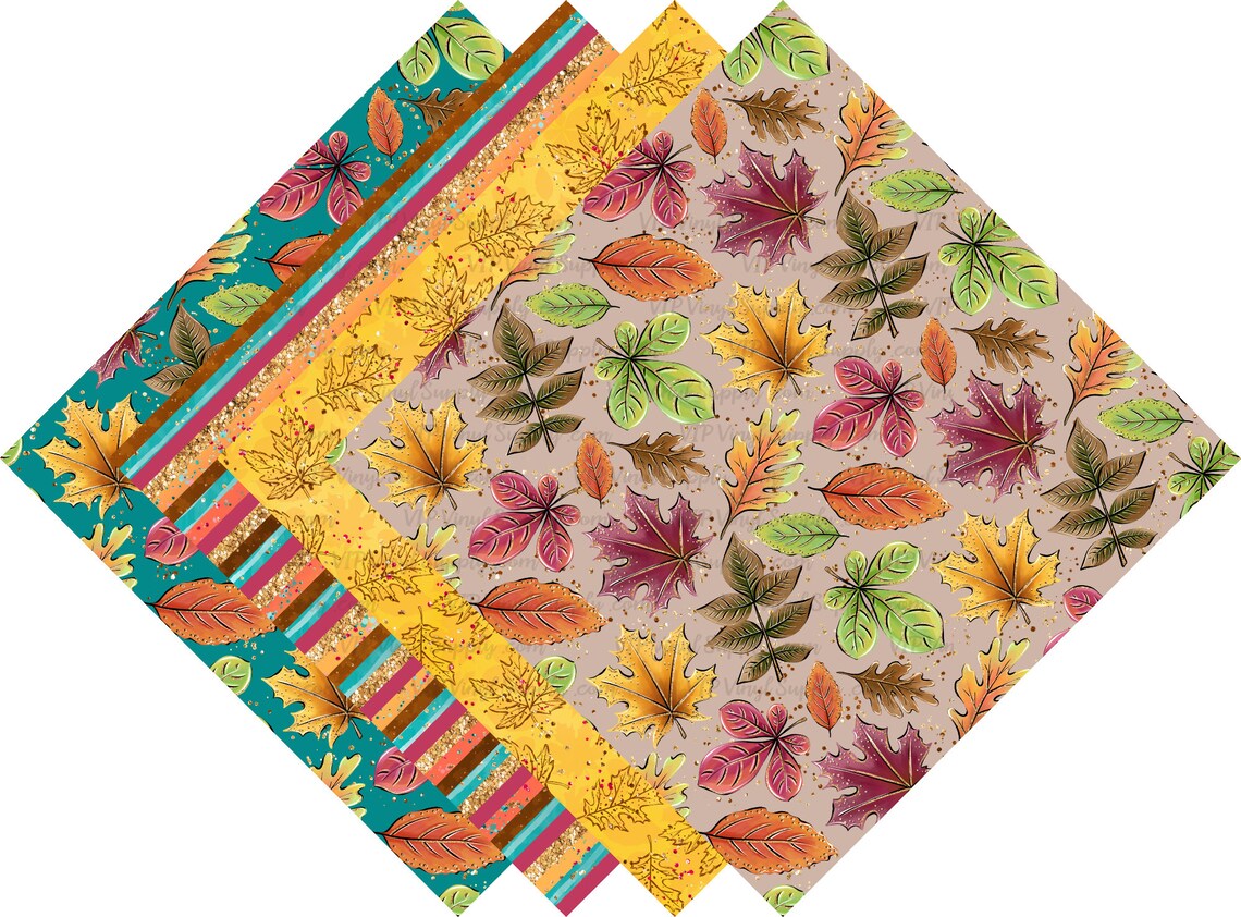 Elegant Fall Floral Leaves HTV Vinyl Bundle Autumn Foliage - Etsy
