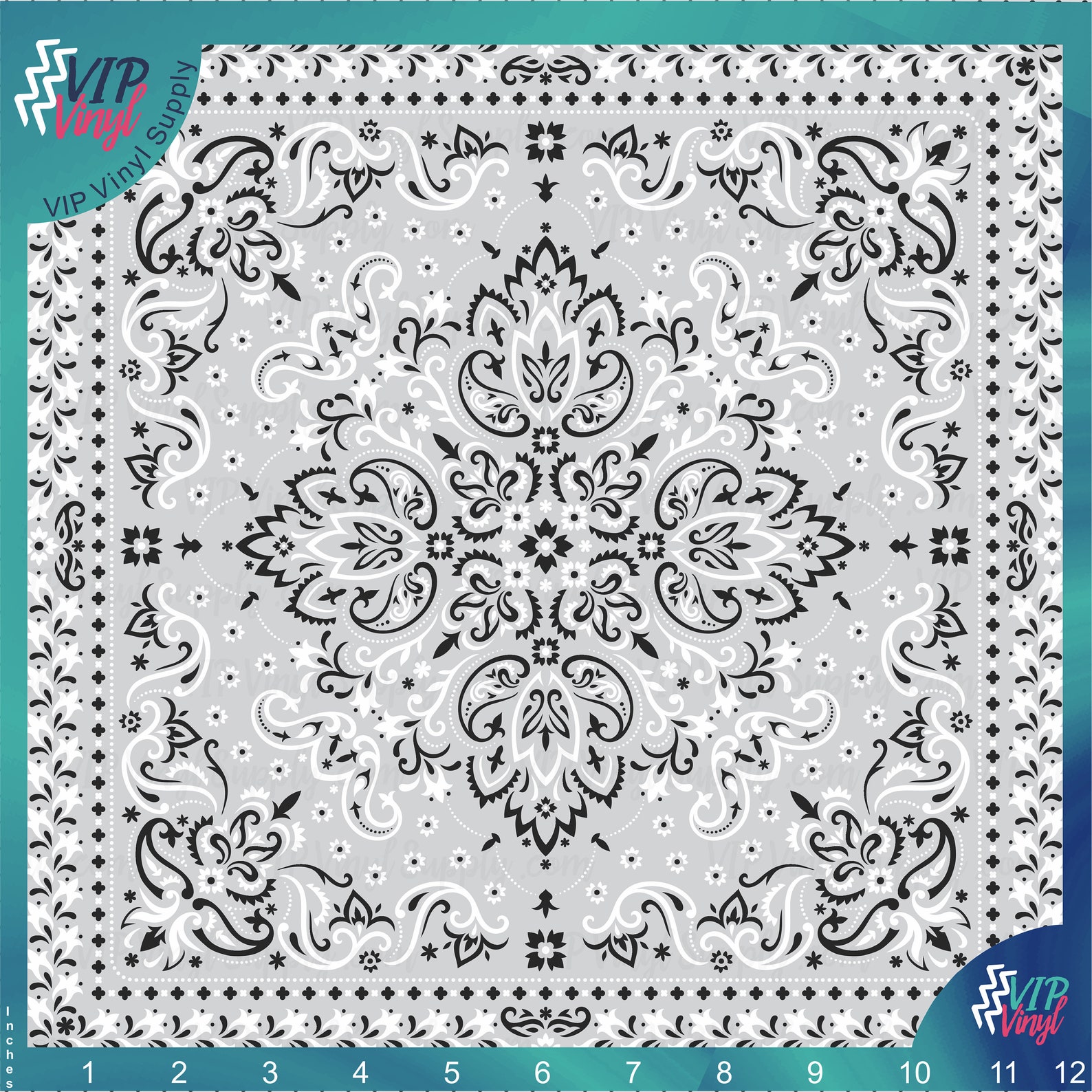 Gray Bandana HTV Vinyl Light Gray Patterned Vinyl Sheets - Etsy