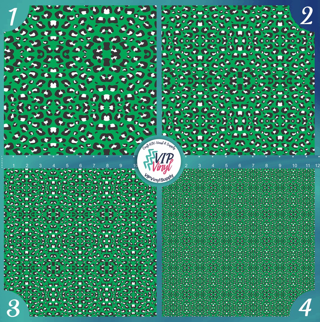 Green and White Leopard Print HTV Vinyl Heat Transfer Vinyl or Outdoor ...