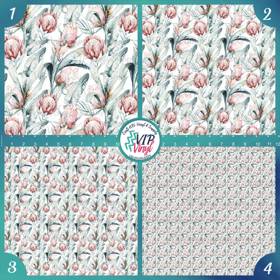 Watercolor Floral HTV Vinyl, Watercolor Pattern Vinyl, Heat Transfer ...