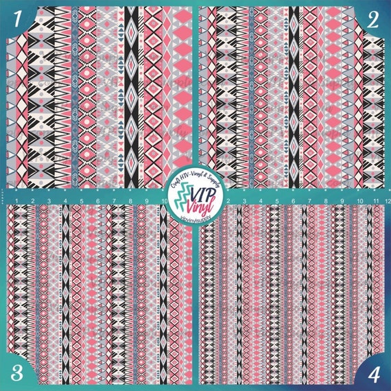 Pink Aztec Pattern Vinyl Aztec Print Craft Vinyl Sheets | Etsy