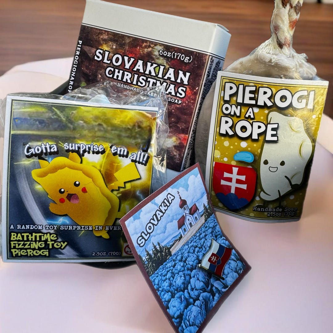 Slovak Christmas Gift Pack - Artisan Soaps, Pierogi Bath Bomb & Enamel ...