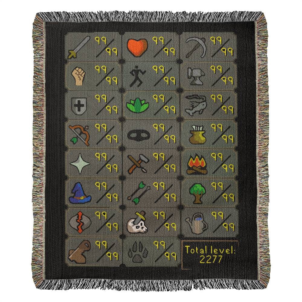 Custom Woven Osrs Heirloom Blanket, Oldschool Runescape Max Skills Soft ...