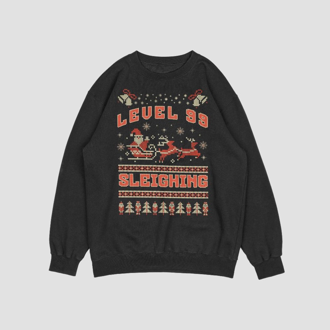 Level 99 Sleighing Funny Runescape Christmas Ugly Sweater | OSRS ...
