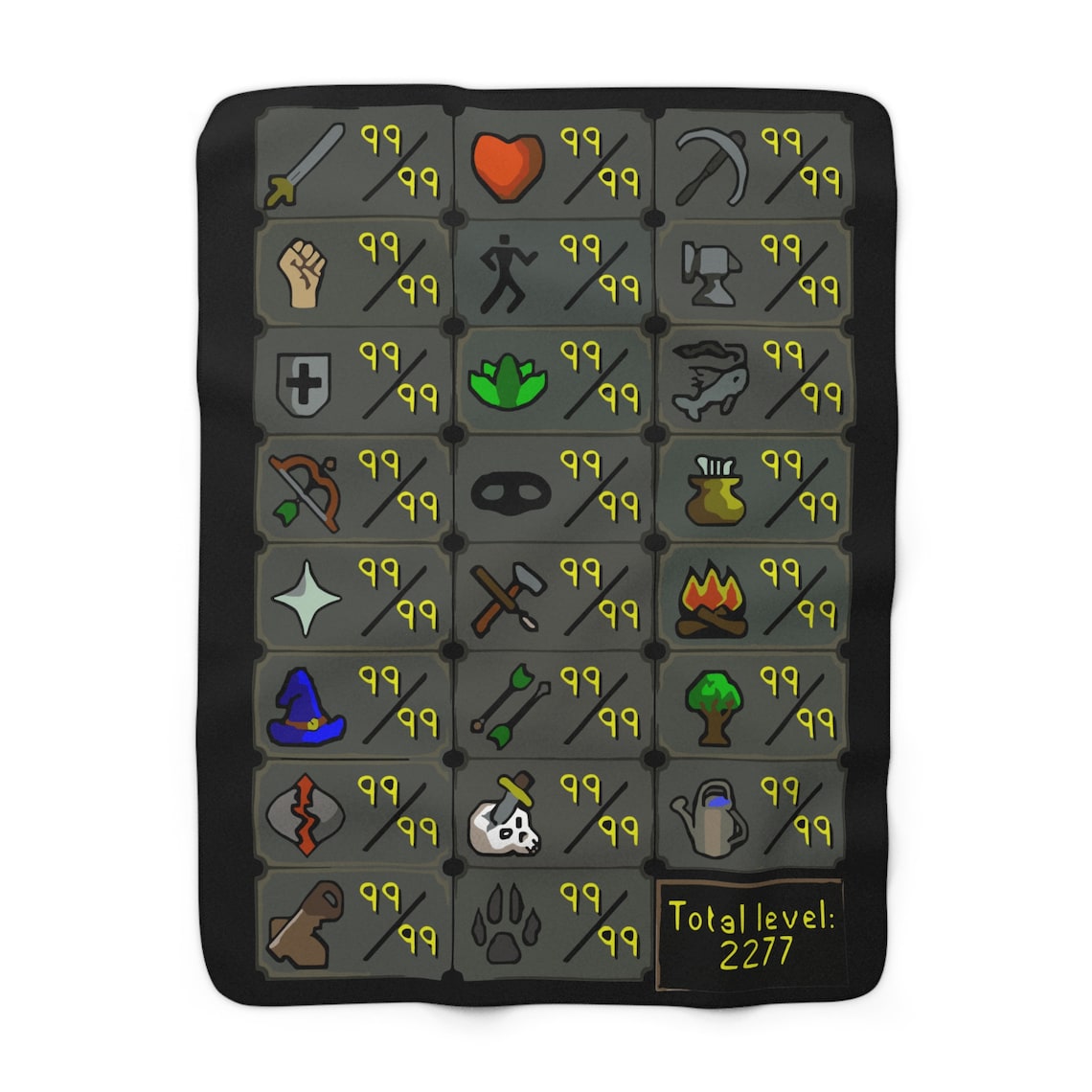 Custom Osrs Sherpa Fleece Blanket, Oldschool Runescape Max Skills Soft ...