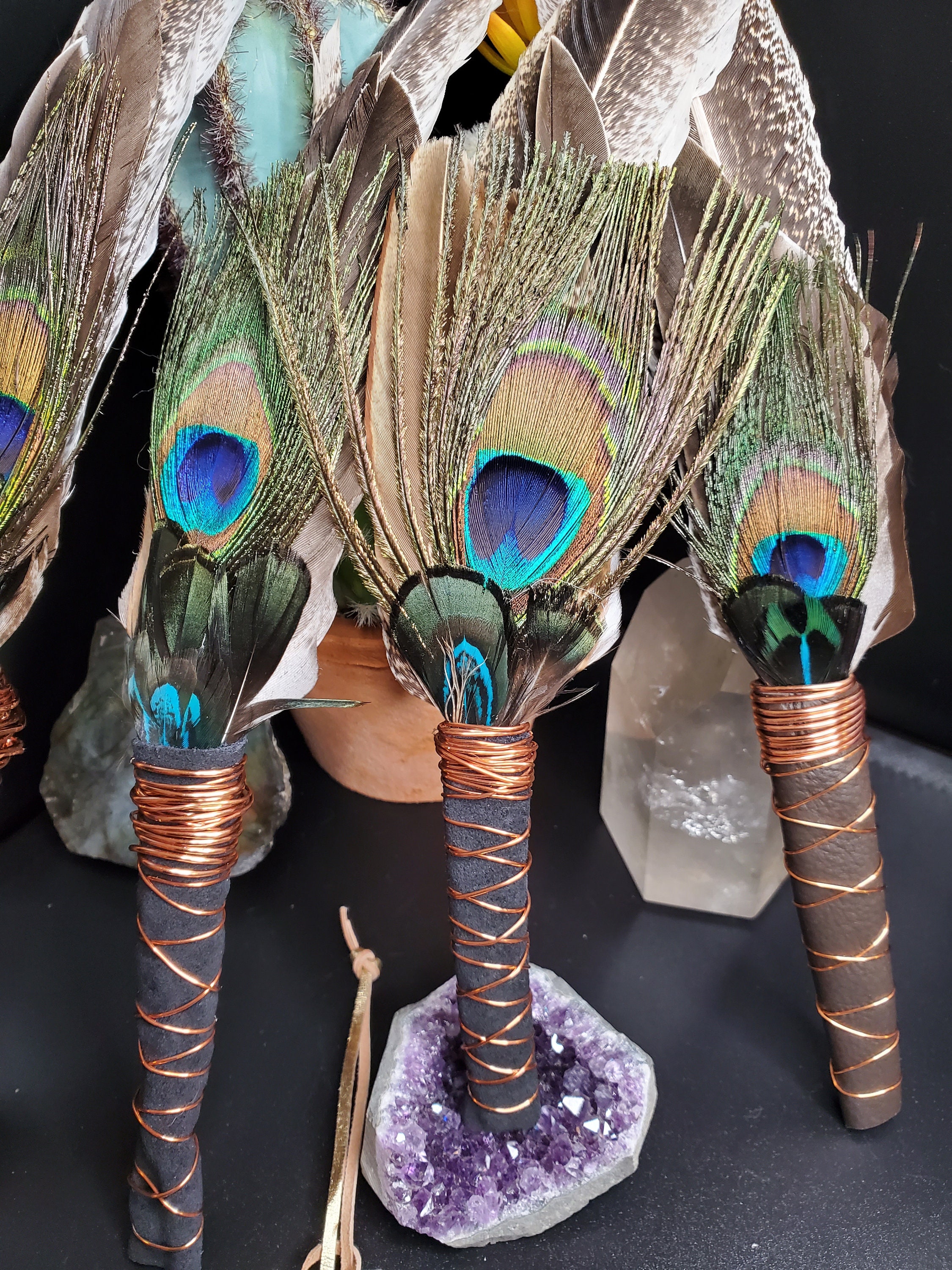 Smudge Feather Fan, Sage Feather Fan, Prayer Feather Fan, Shaman ...