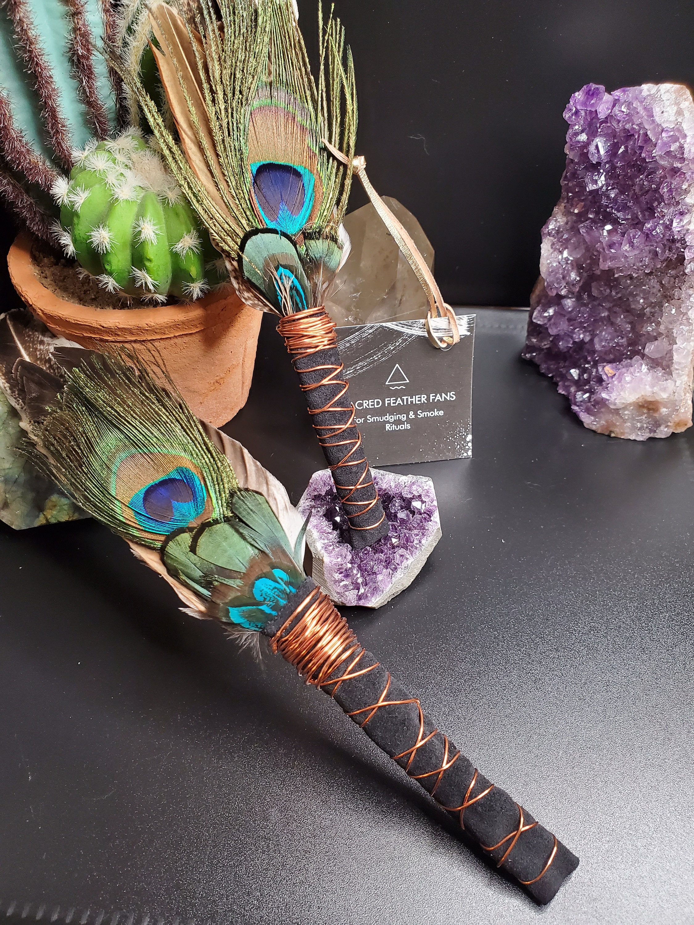 Smudge Feather Fan, Sage Feather Fan, Prayer Feather Fan, Shaman ...