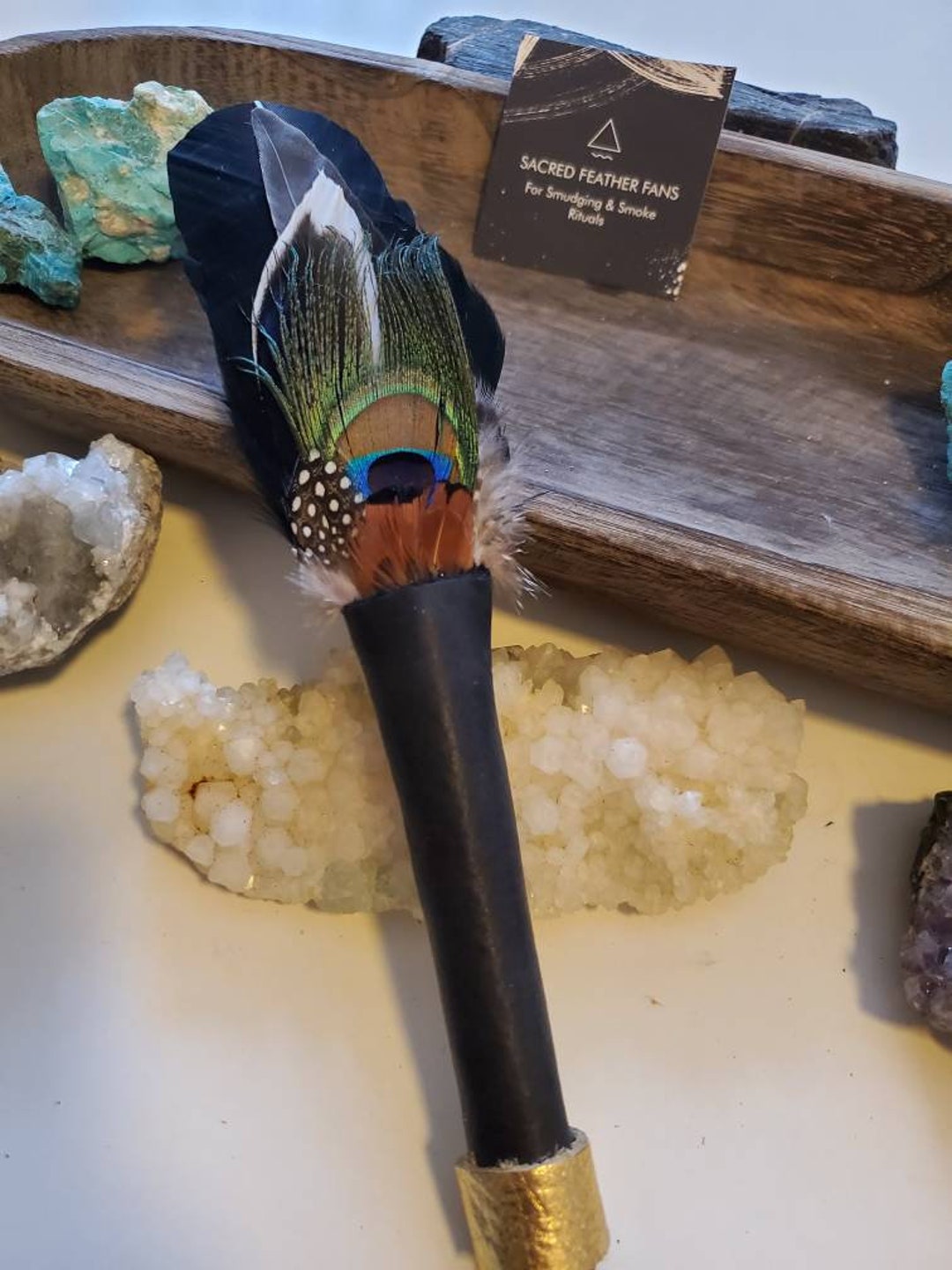 Smudge Prayer Feather Fan, Smudge Feather Fan, Sage Feather, Shaman ...