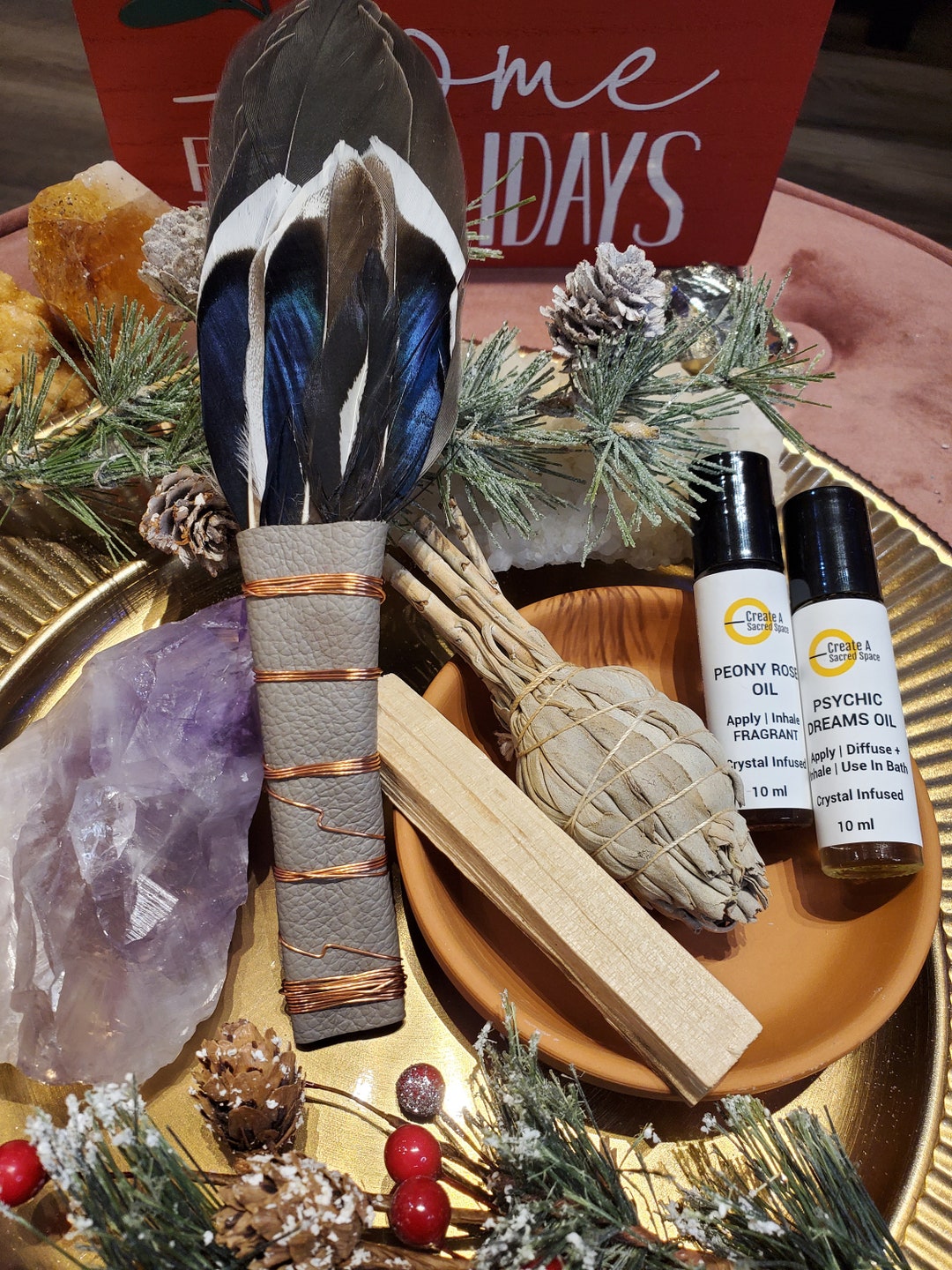 Smudge Feather, Smudge Feather Set, Smudge Feather Kit, Sage Feather - Etsy